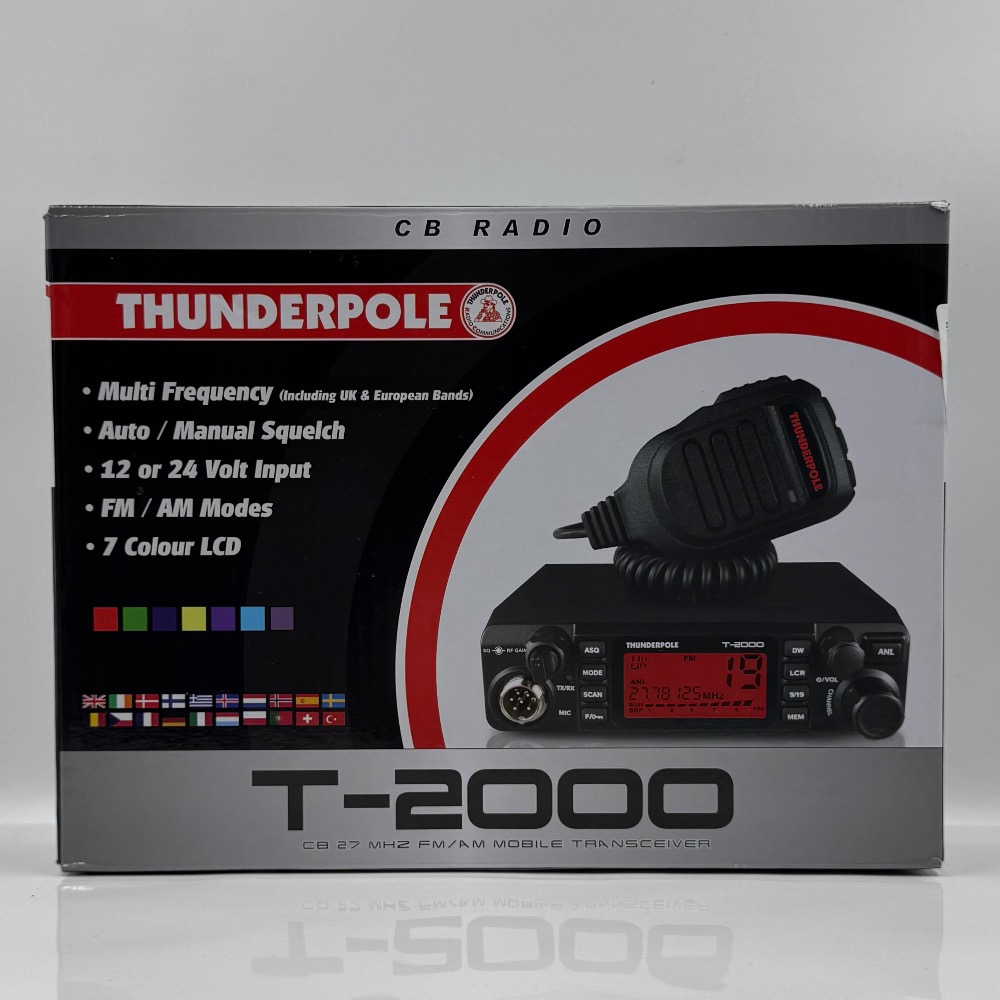 Used CB RADIO THUNDERPOLE T2000 27MHZ 11M 12/24V UK/EU AM/FM 7 COLOUR ...